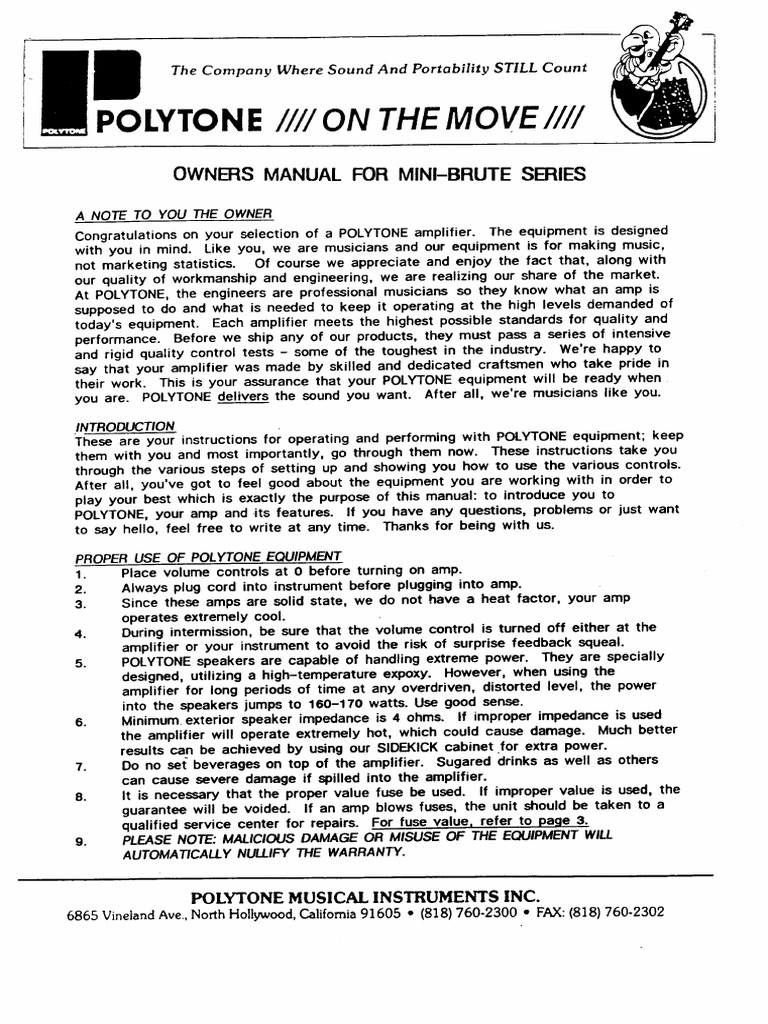 An Introduction to the Features and Operation of POLYTONE Amplification ...