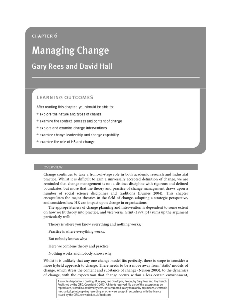 Leading Managing and Developing People 4th Edition A Sample Chapter ...