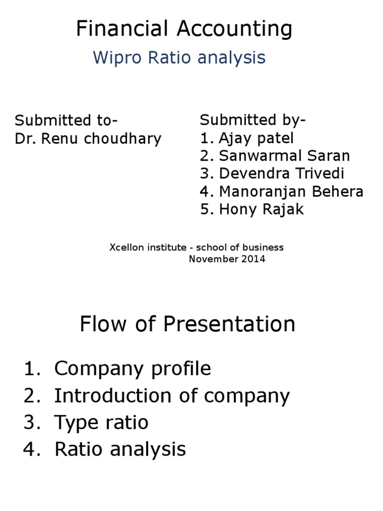 Financial Accounting: Wipro Ratio Analysis | Download Free PDF | Equity (Finance) | Revenue