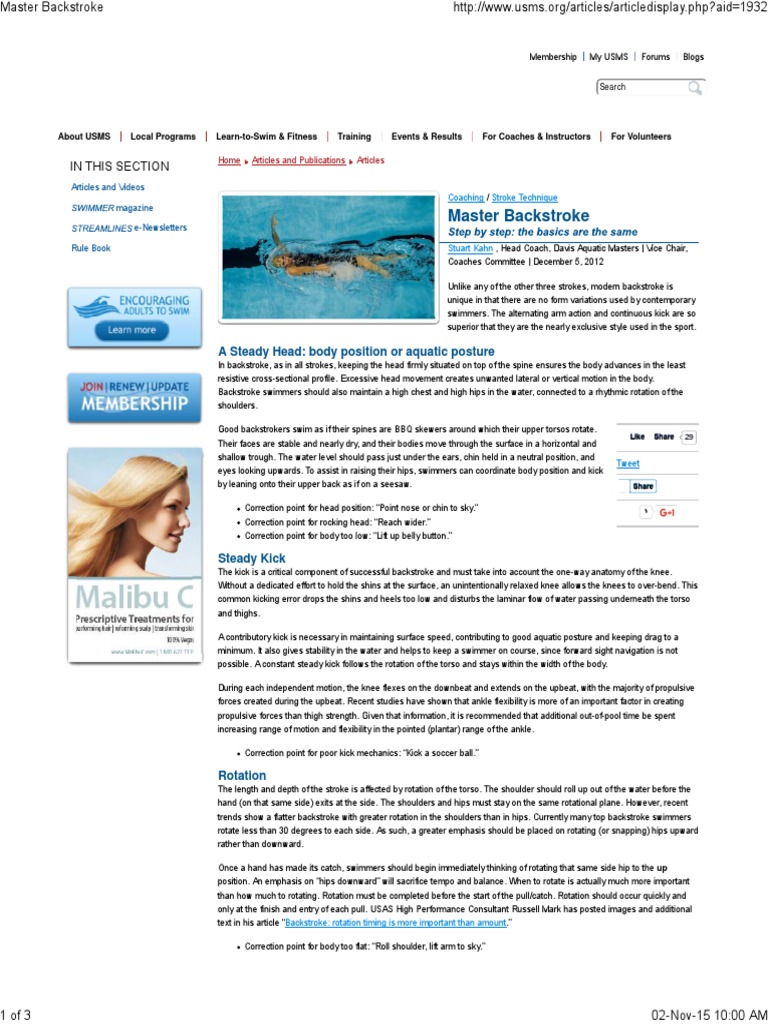 Master Backstroke | PDF | Sports | Nature