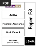 FA & FFA Mock Exam Questions Set 1 | PDF | Equity (Finance) | Balance Sheet