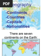 Seven Continents: Countries & Capitals | PDF | Asia | South America