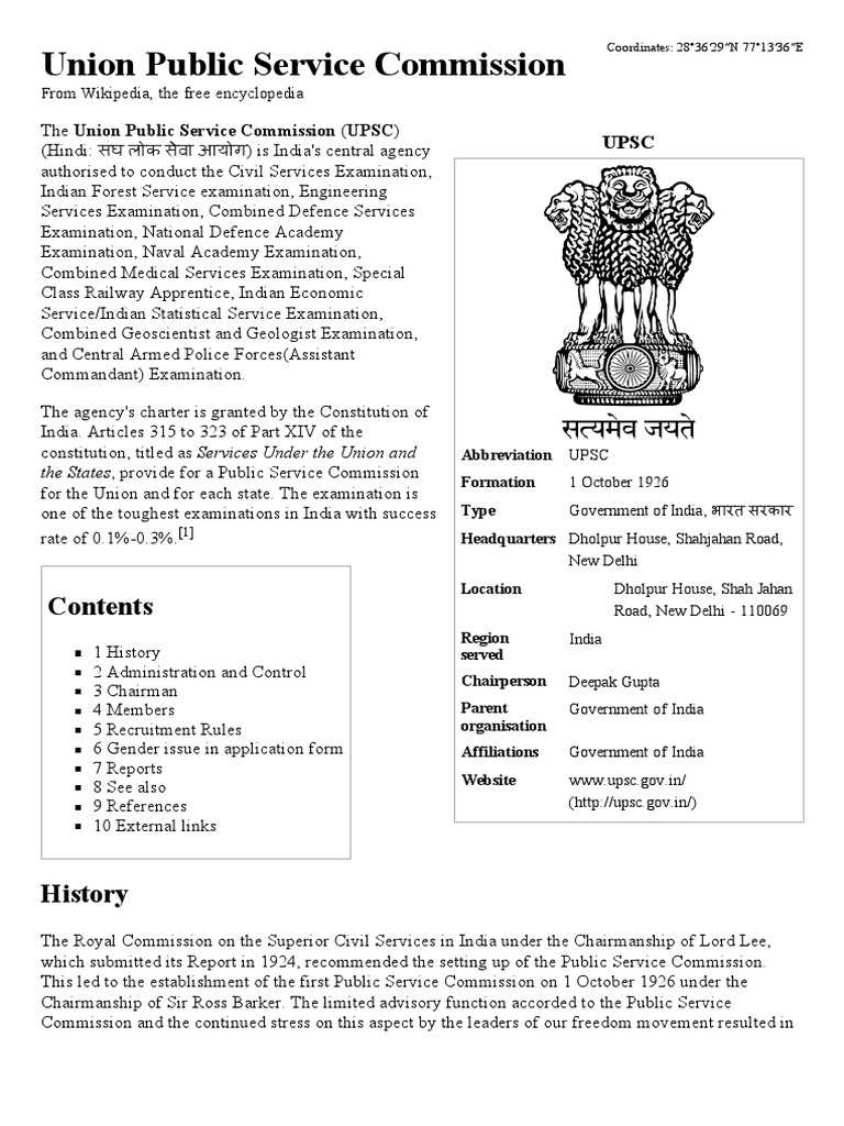 1.union Public Service Commission - Wikipedia, The Free Encyclopedia ...