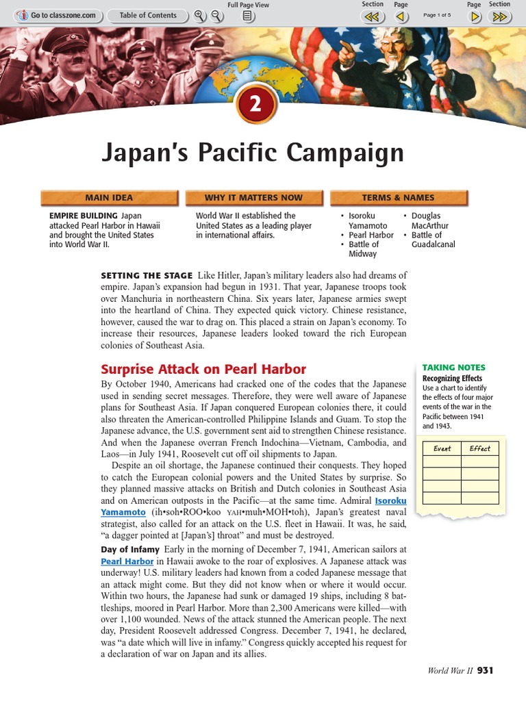 Japan's Pacific Campaign in WWII | PDF | Empire Of Japan | Attack On ...