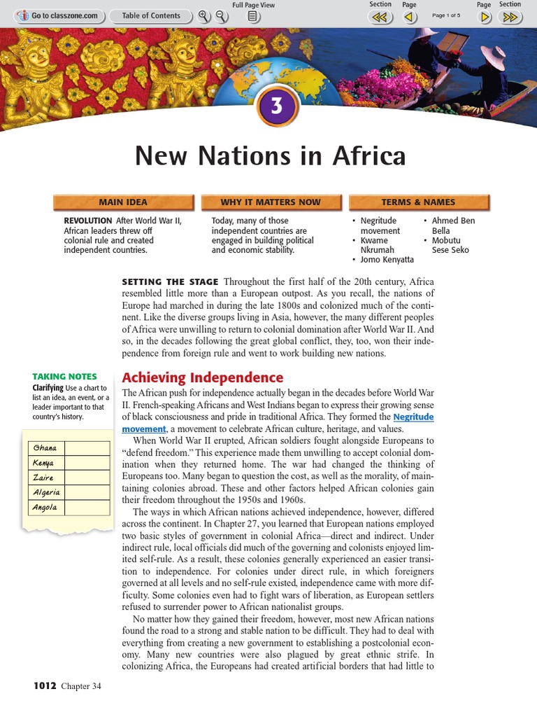 CH 34 Sec 3 - New Nations in Africa PDF | PDF | Hutu | Africa