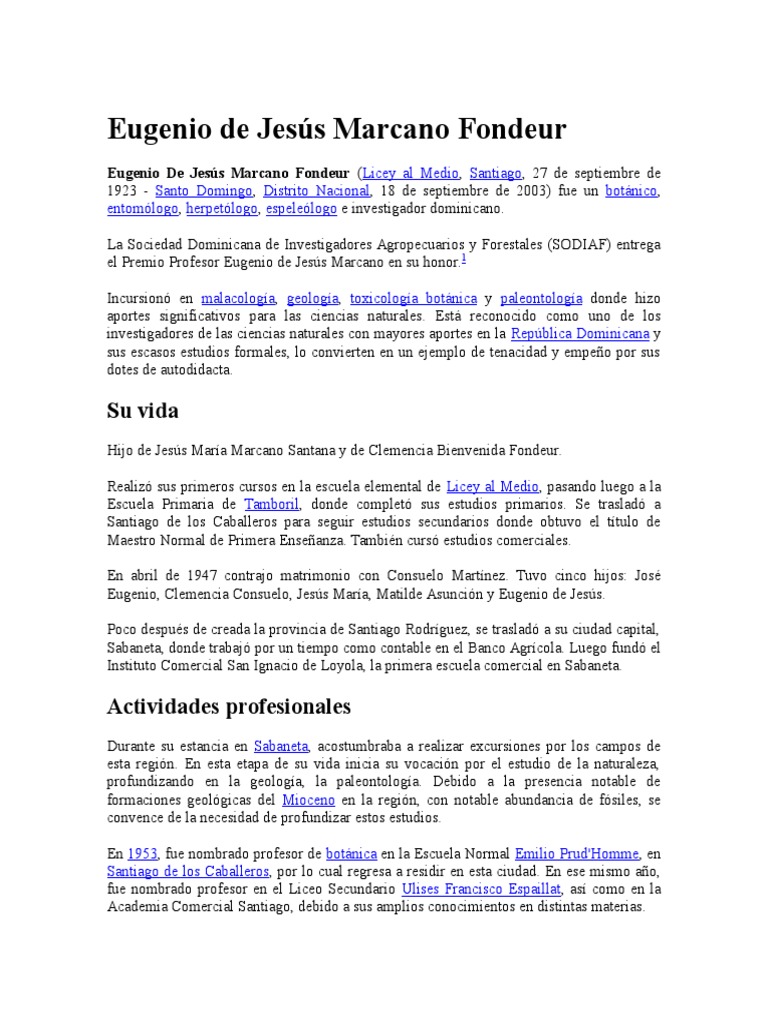 Biografía de Eugenio de Jesús Marcano | PDF | Universidad | República ...