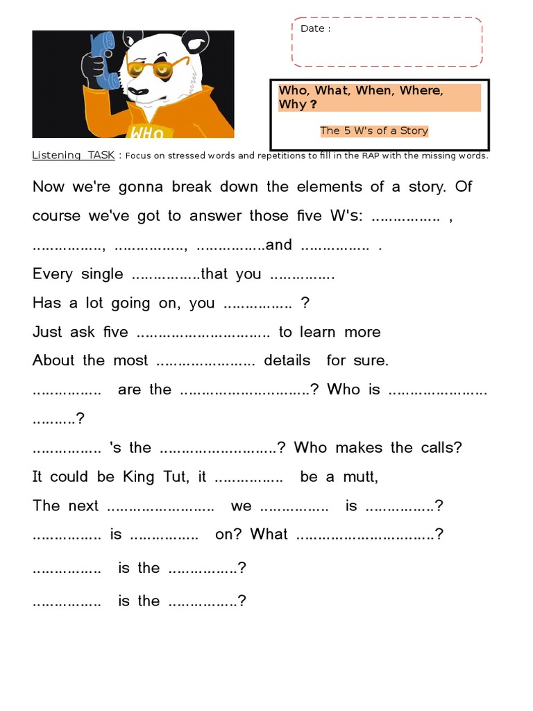 The 5 W's of A Story Student | PDF