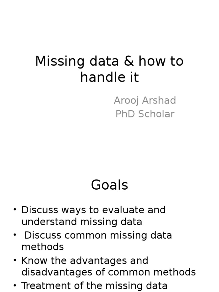 Missing Data & How To Handle It | PDF | Regression Analysis ...