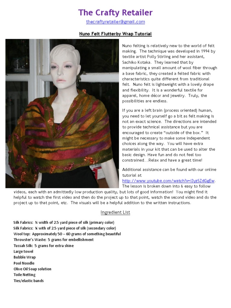 Flutterby Wrap Tutorial | Download Free PDF | Seam (Sewing) | Yarn