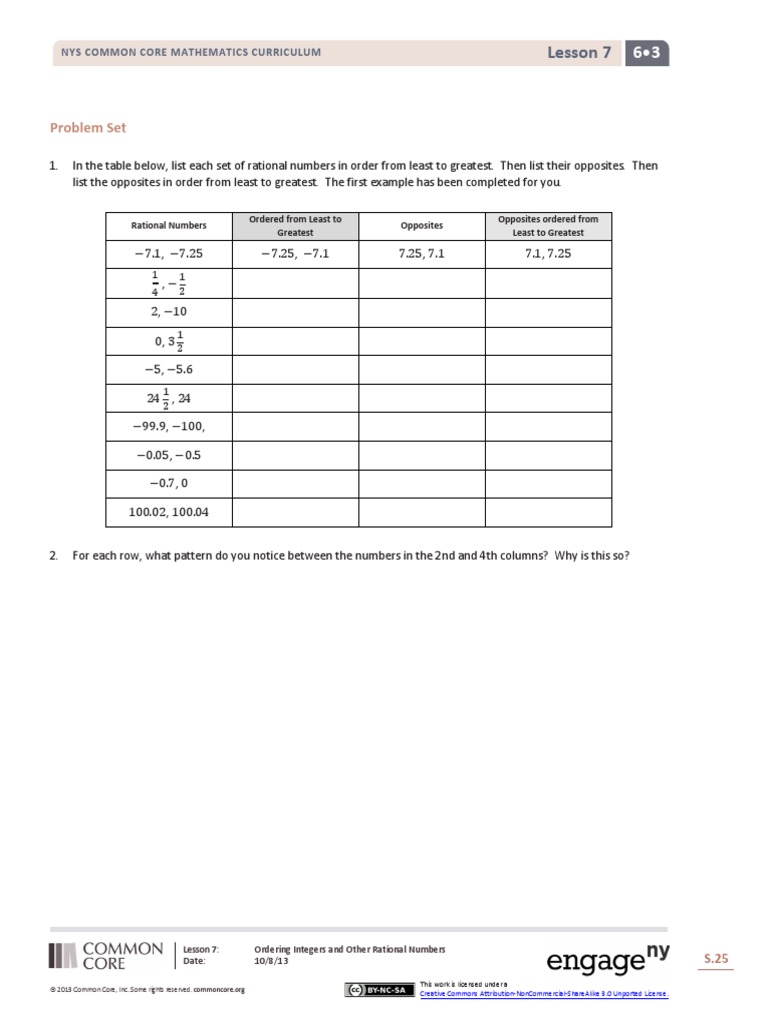 Grade 6 6 4 l7 Problem Set | PDF