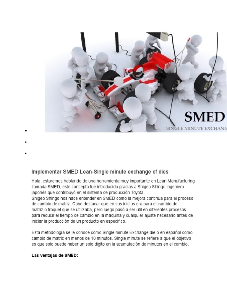 Implementar SMED Lean | PDF | Lean Manufacturing | Informática y ...