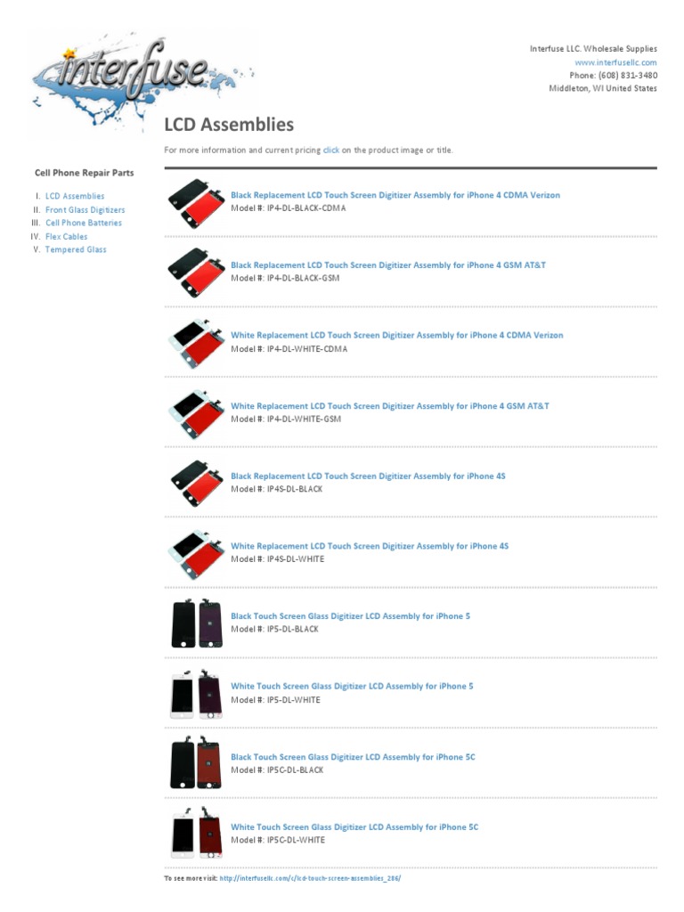 Wholesale Cell Phone Repair Parts Catalog | PDF | I Phone | I Pad