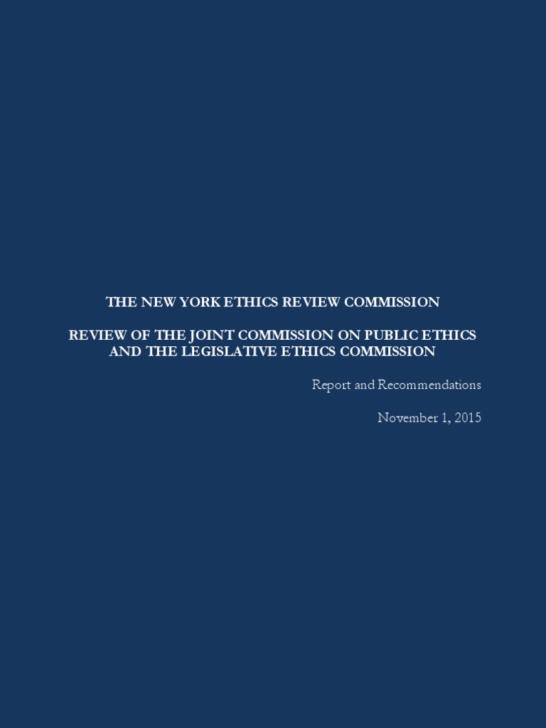 JCOPE Review Commission Recommendations | PDF | Conflict Of Interest ...