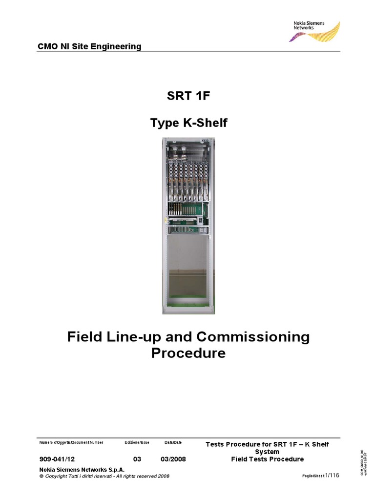 SRT 1F K-Shelf Tests Procedure | PDF | Electrical Wiring | Power Supply