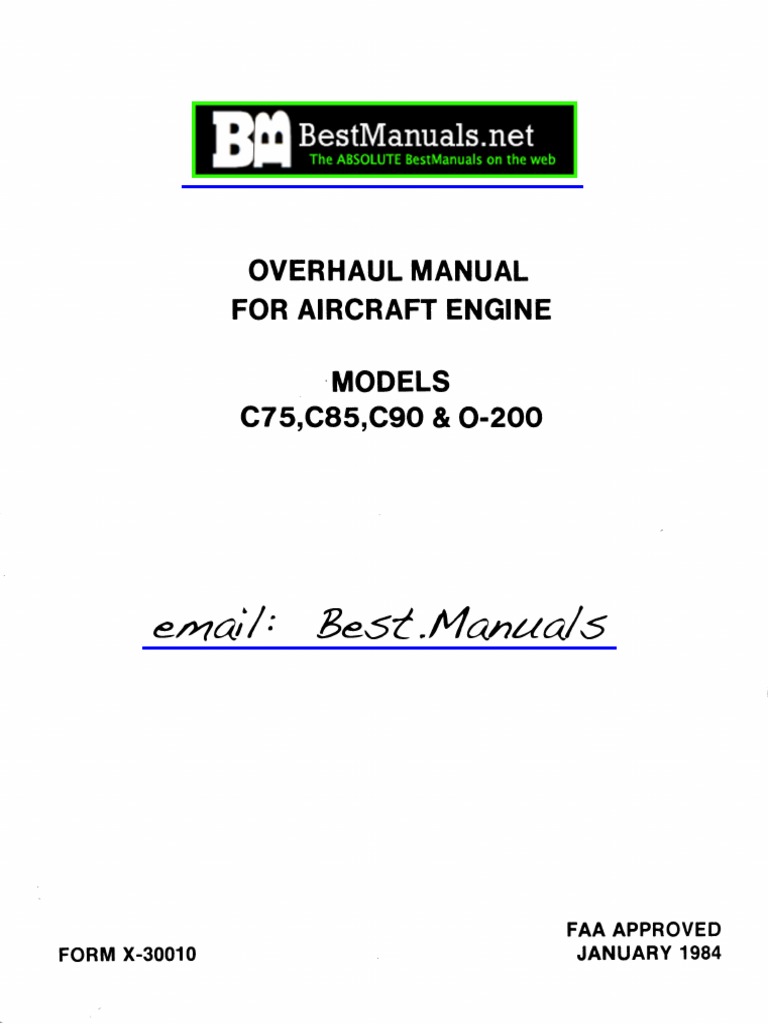 4746613-Continental C75 C85 C90 O-200 Engine Overhaul Manual | PDF ...