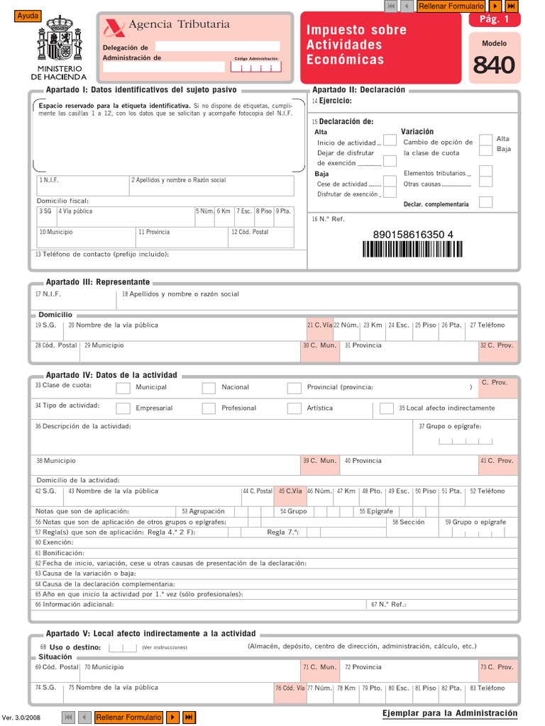 Modelo 840 | Ley Pública | Gobierno
