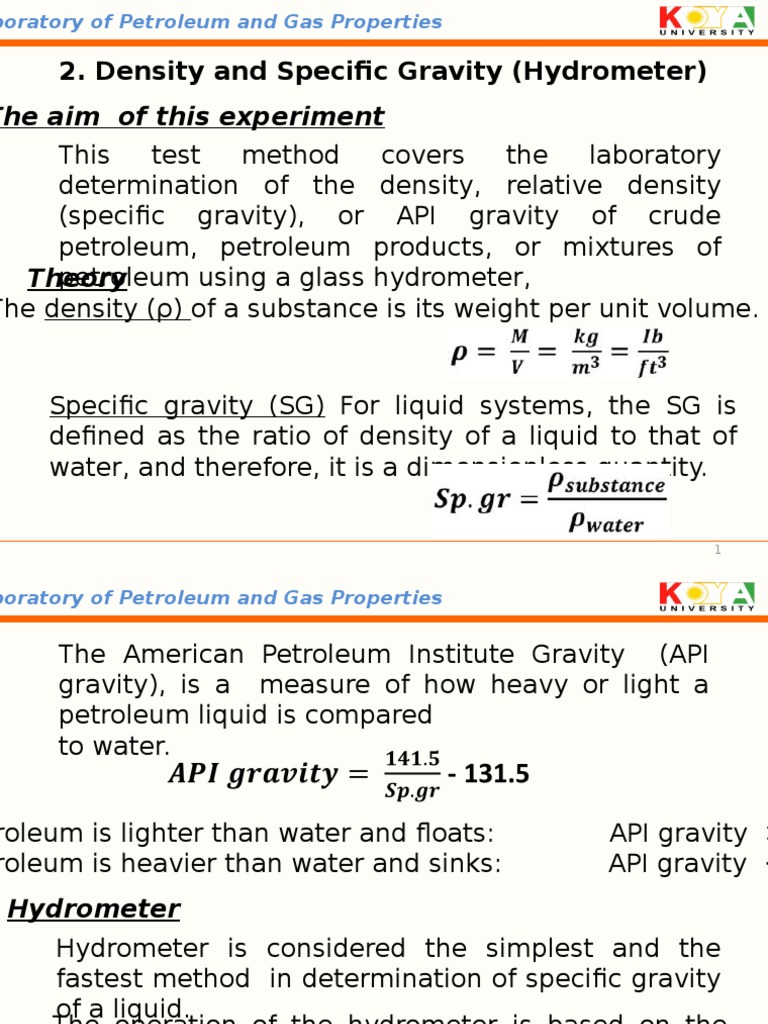 Spesific Gravity Hydrometer | PDF | Density | Physical Quantities