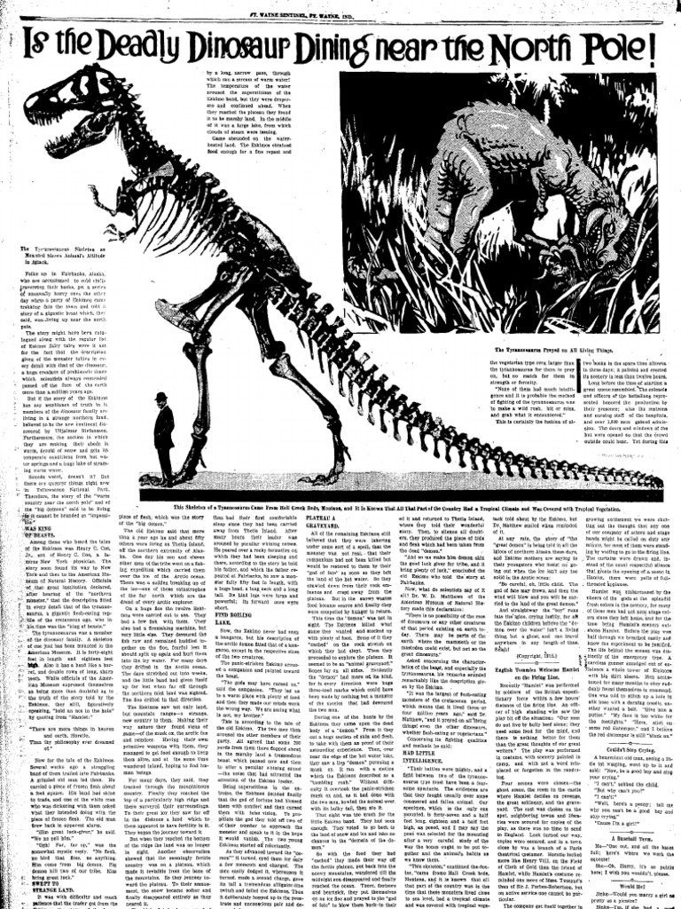 Fort Wayne Sentinel Alaskan Dinosaur | PDF | Nature