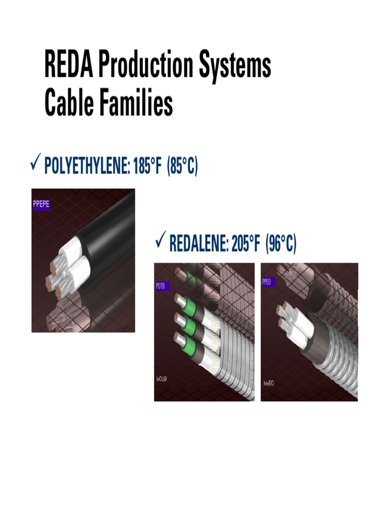 REDA Production Systems Cable Families: POLYETHYLENE: 185°F (85°C) | PDF