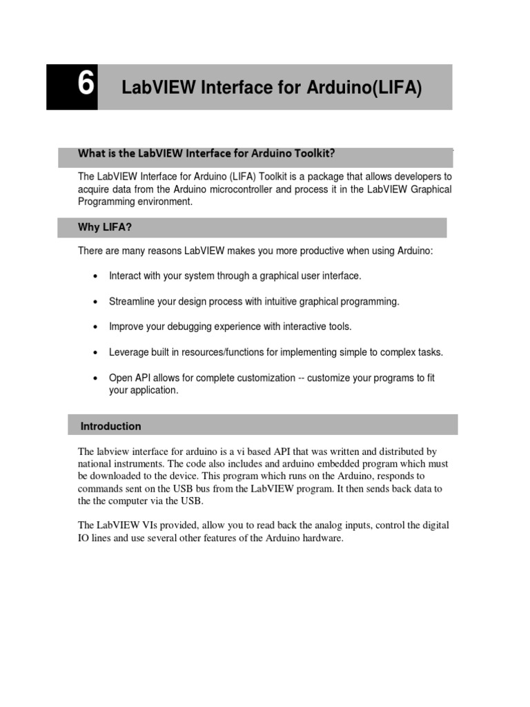 06 LabVIEW Interface For Arduino (LIFA) | PDF | Arduino | Graphical ...
