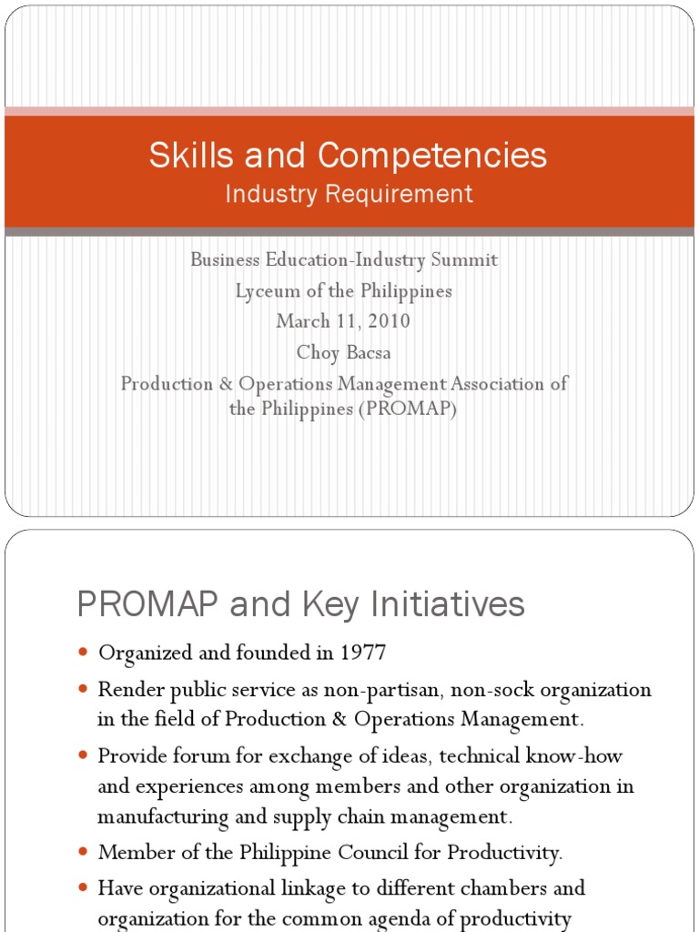 PROMAP Skills and Competencies | PDF | Competence (Human Resources ...