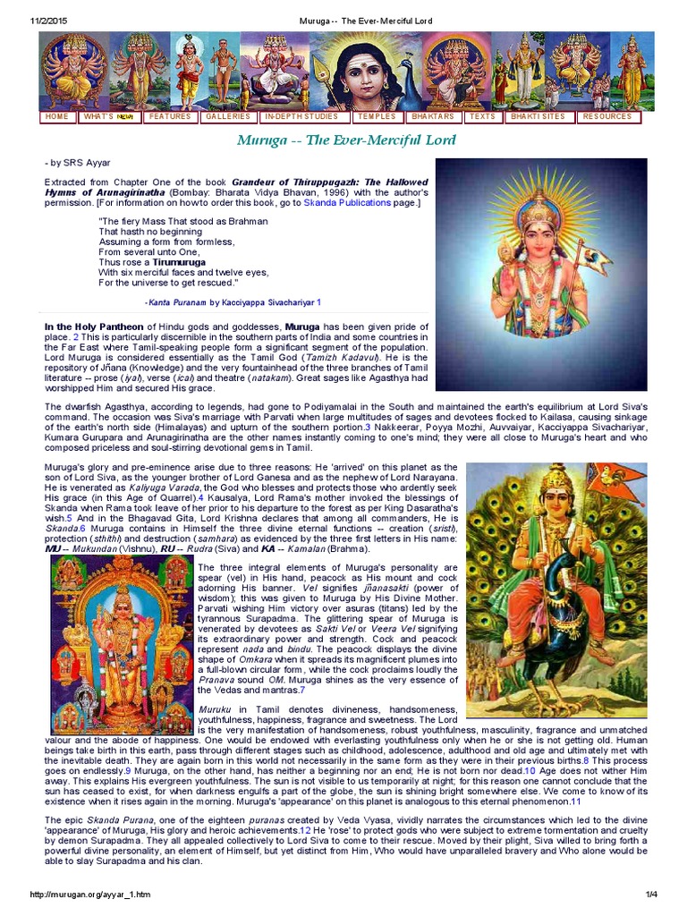 Muruga - The Ever-Merciful Lord | PDF | Shiva | Hindu Iconography