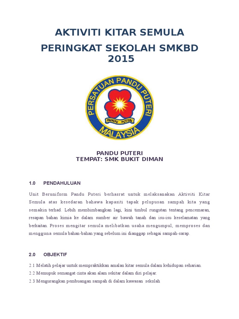 Kertas Kerja Program Kitar Semula | PDF