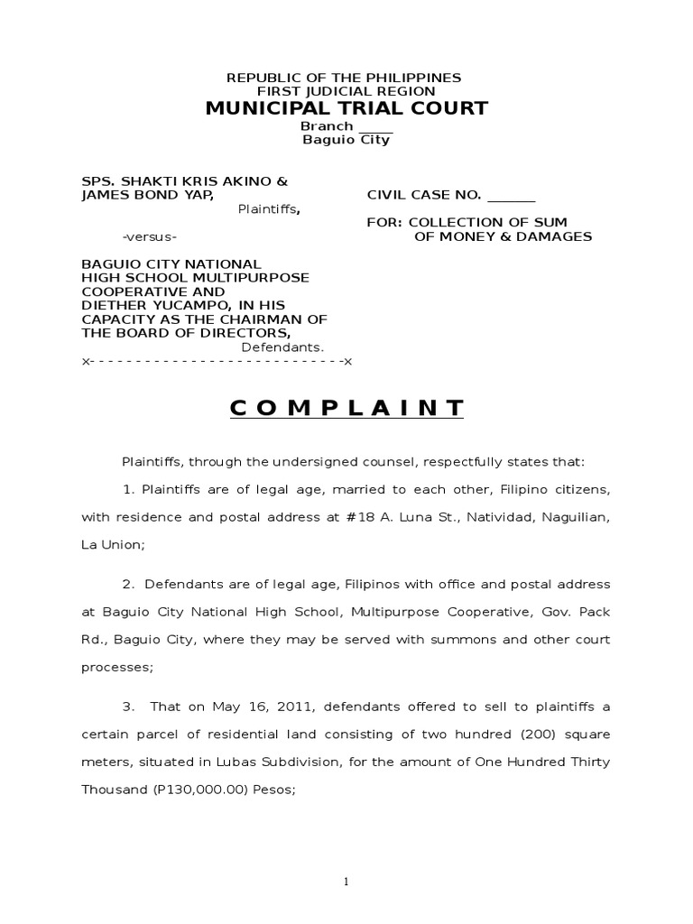 Complaint | PDF | Joint And Several Liability | Lawsuit
