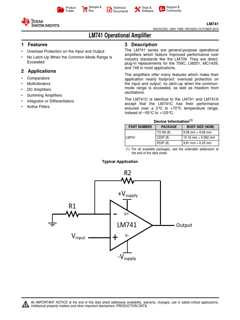 lm 741 | Operational Amplifier | Amplifier