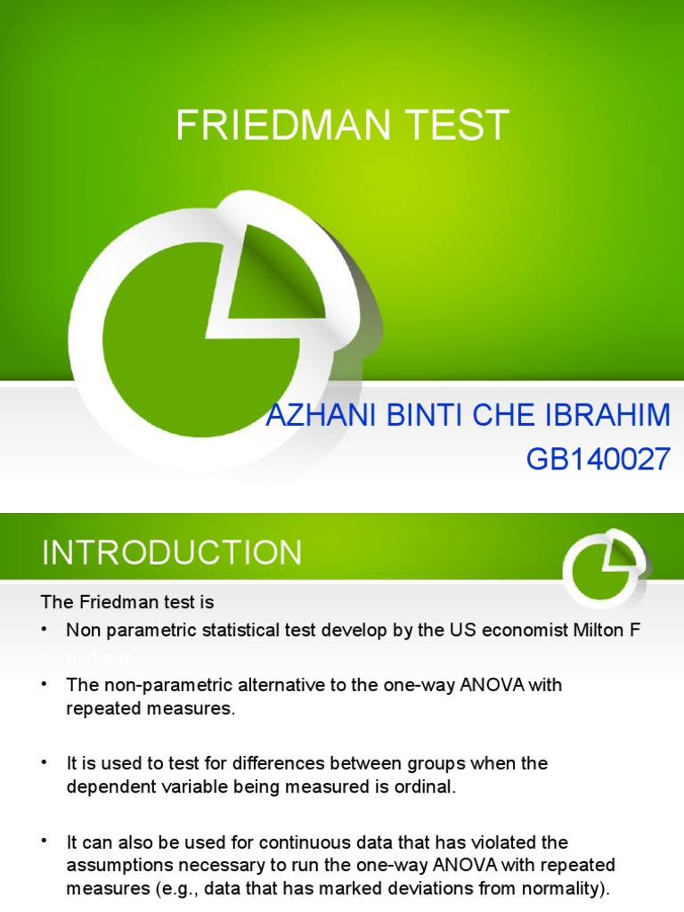 Presentation Friedman Test | PDF | Analysis Of Variance | Nonparametric ...