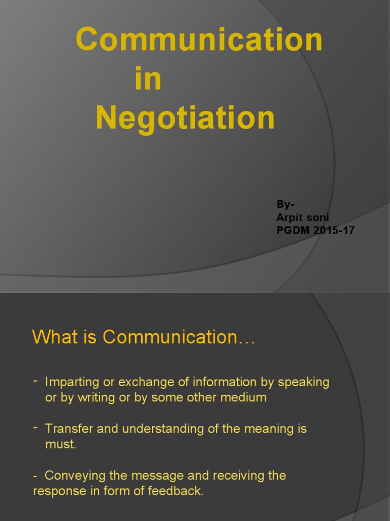 Effective Communication in Negotiation | PDF | Career & Growth | Social ...