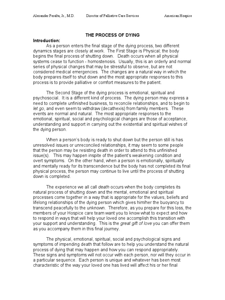 Dying Process | PDF | Palliative Care | Medicine