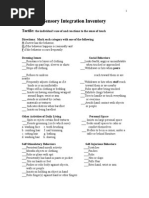 Sensory Processing Disorder Checklist | PDF | Odor | Somatosensory System