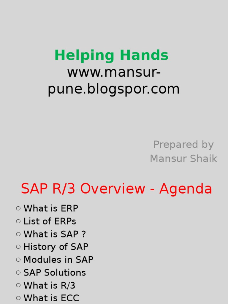 Sap Basic PPT (Beginer) | PDF | Software Architecture | Sap Se