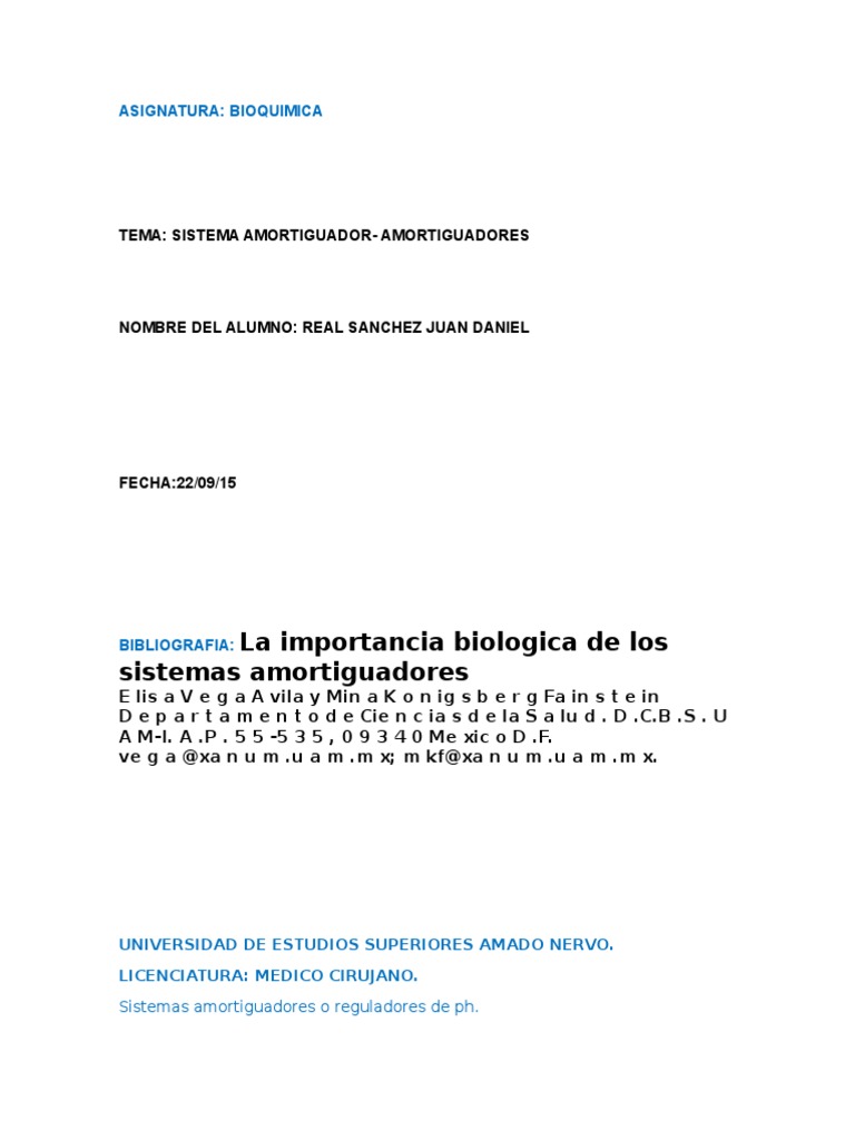 Sistemas Amortiguadores o Reguladores de PH | PDF | Solución tampón | Ph