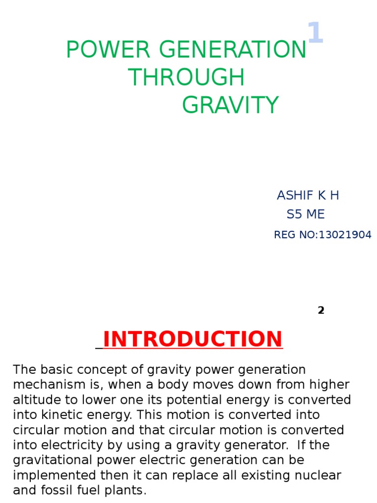 Power Generation Through | PDF | Potential Energy | Electricity Generation