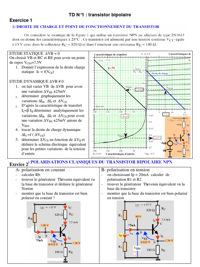 Serie TD Transistor | PDF | Transistor bipolaire | Amplificateur électronique