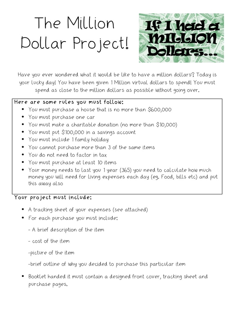 The Million Dollar Project | PDF | Economies | Business