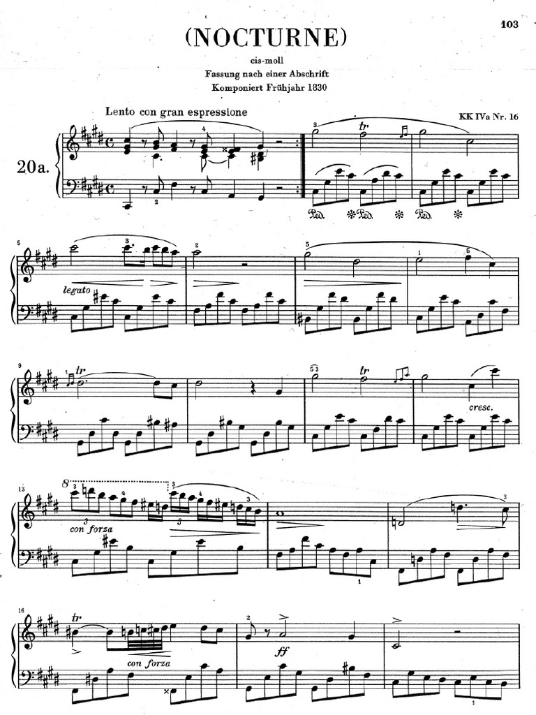 Chopin Nocturne Op 20 Cis Moll | PDF