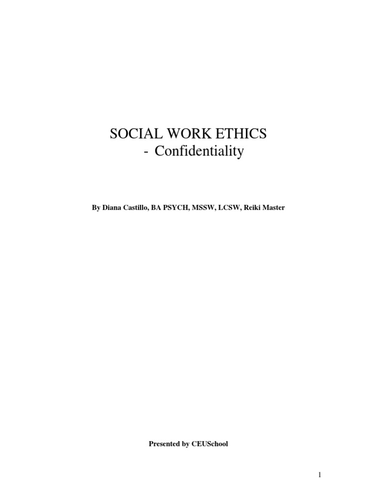 Confidential in Social Work | PDF | Confidentiality | Social Work
