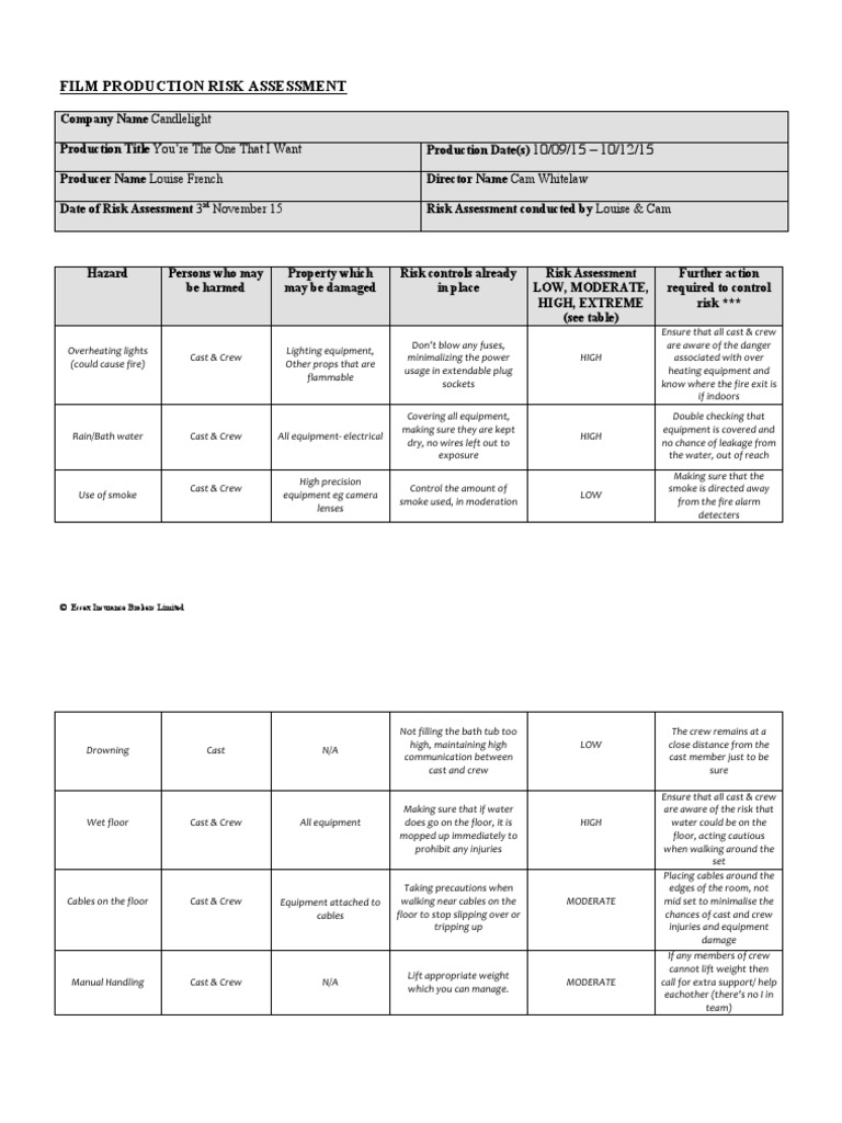 Risk Assessment Form | PDF | Smoke | Risk