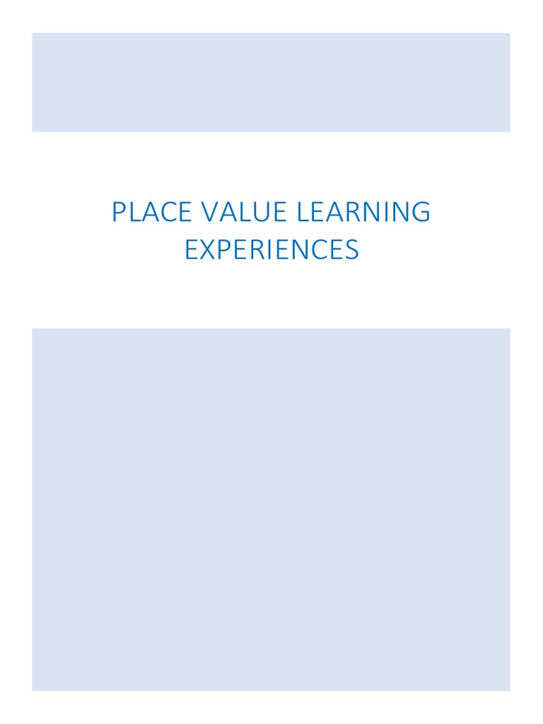 Place Value Booklet Final | PDF | Dice | Playing Cards