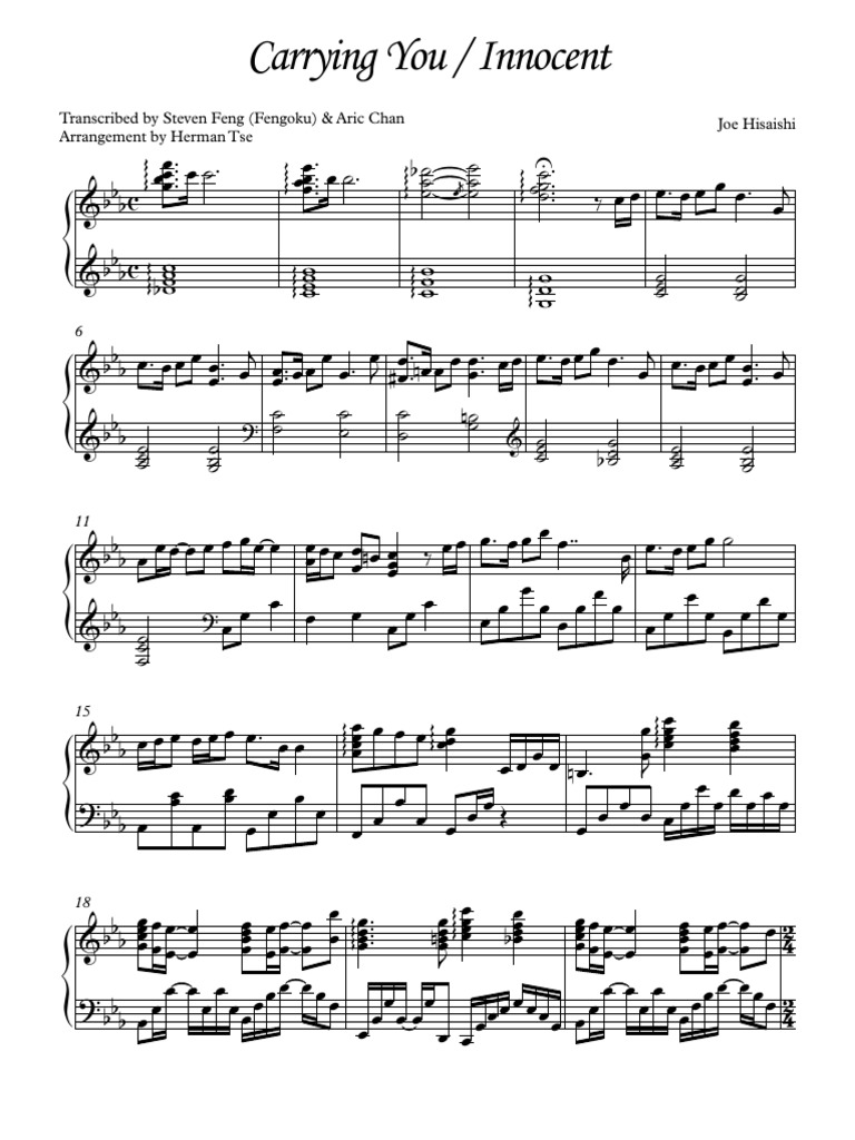 (Fengoku) Laputa Castle in The Sky - Carrying You (Innocent) (EDITED) | PDF