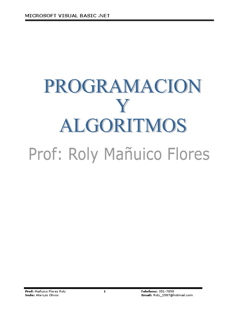 Manual de | PDF | Algoritmos | Lenguaje de programación