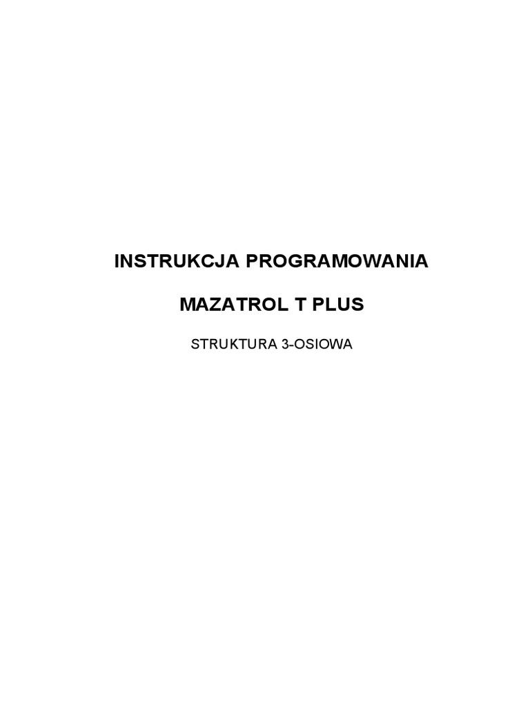 Instrukcja Programowania MAZATROL | PDF