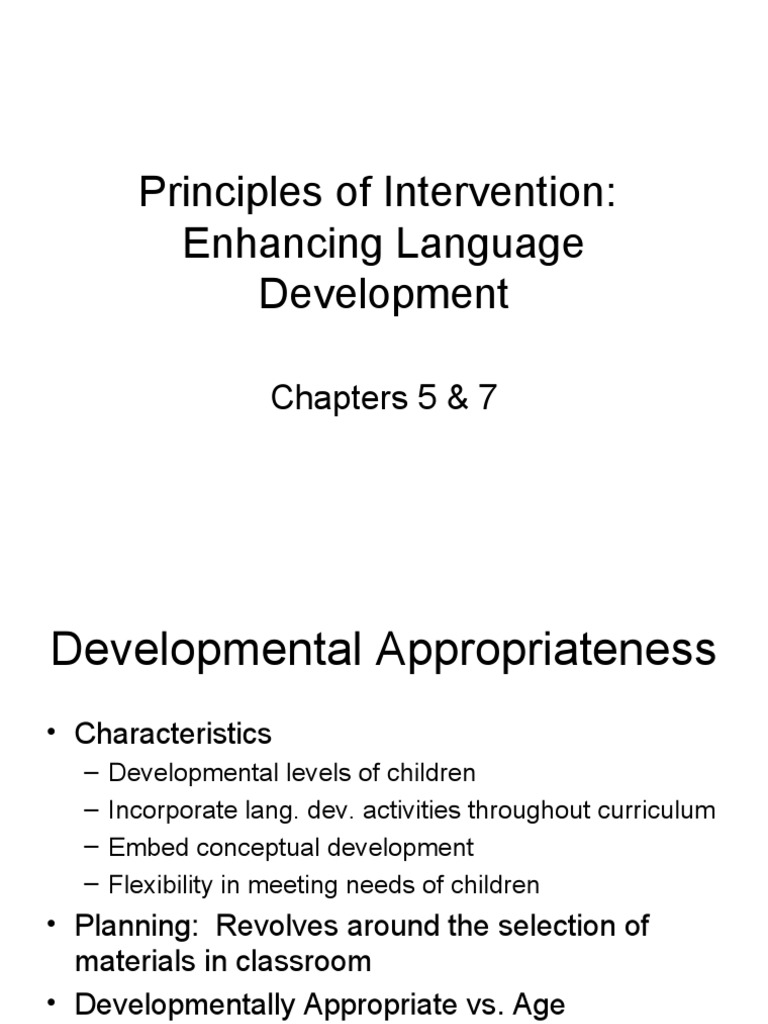 Principles of Intervention Week 10 | PDF | Preschool | Curriculum