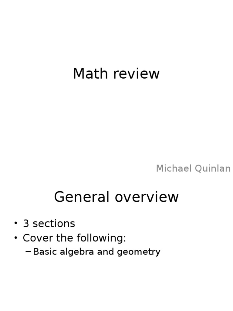 Math Review: Algebra & Geometry Guide | PDF