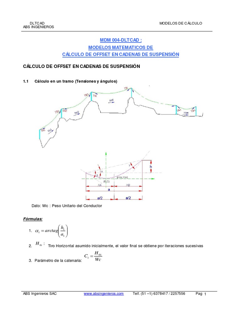 Cálculo de Offset en Cadenas de Suspensión | PDF