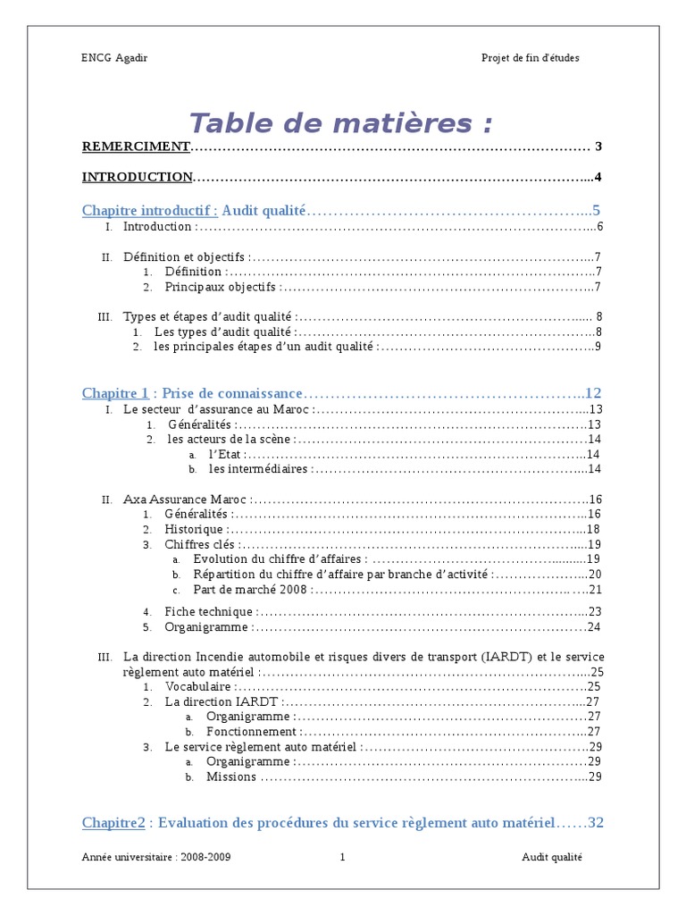 Rapport de Stage Axa Assurance | PDF | Audit | Courtier