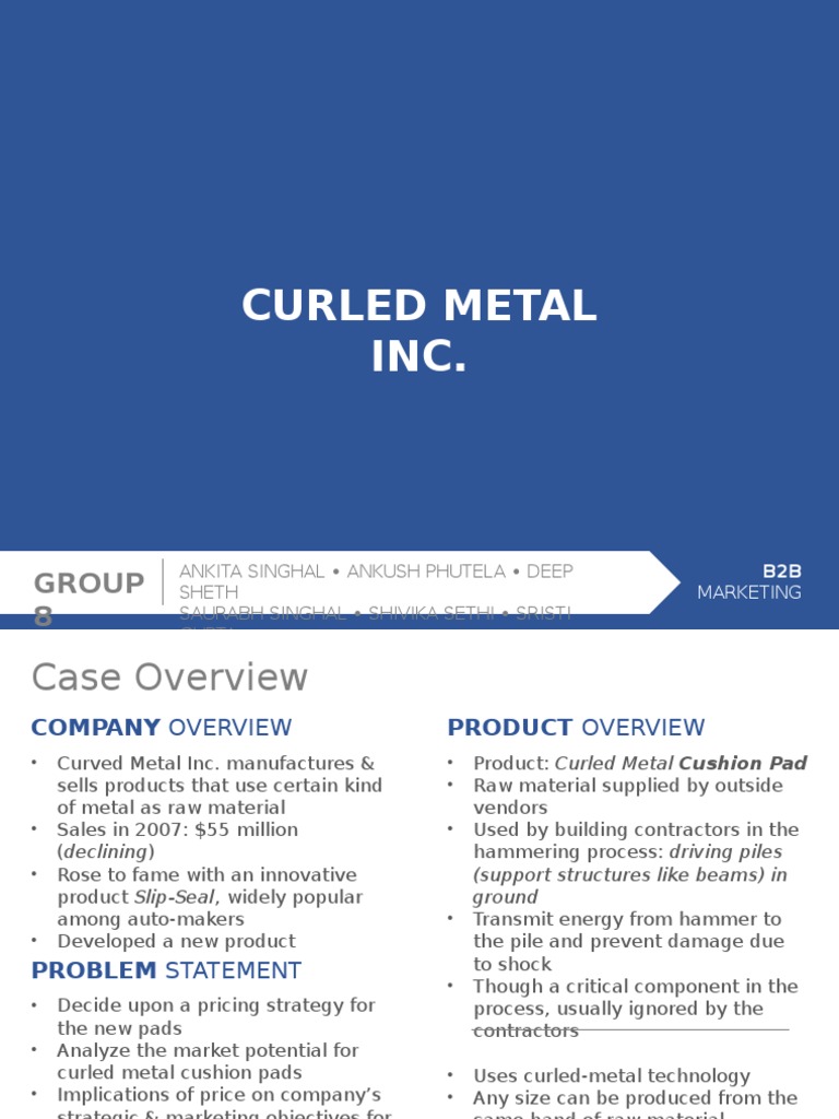 Curled Metal Inc. Pricing Strategy Analysis | PDF | Profit (Accounting ...